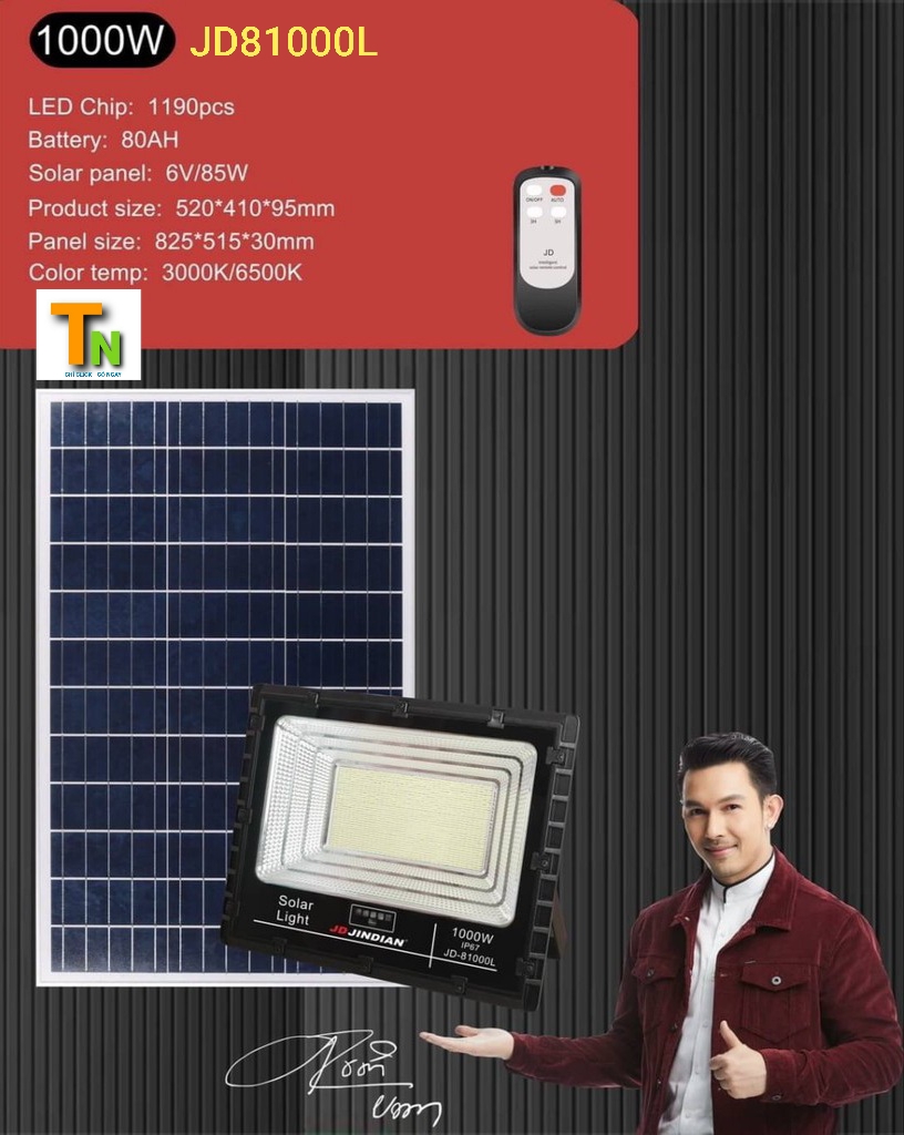 ĐÈN NĂNG LƯỢNG MẶT TRỜI CHÍNH HÃNG JINDIAN JD-81000L (1000W)